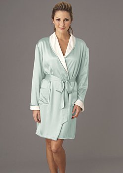 Il Cieli Spa Wrap - Short Spa Robe, Silk Reversible Robe | Julianna Rae